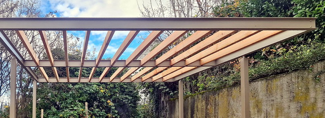 Wunderschone Pergola Lamellendach Holz Bild